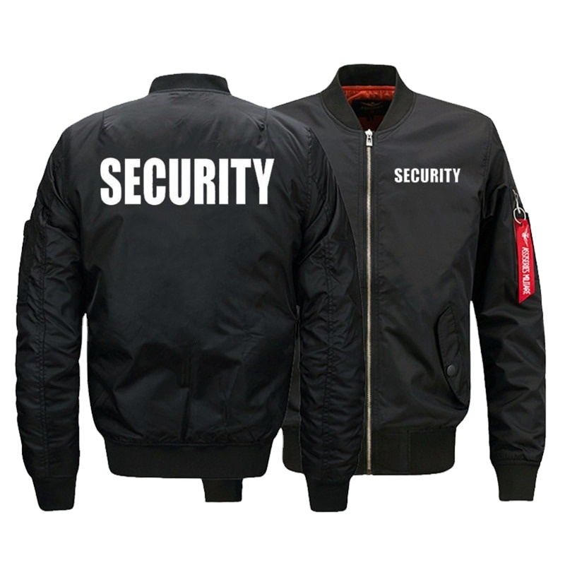 Black security uniform warm bomber jackets