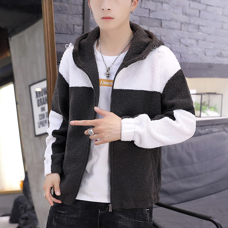 Casual stitching Korean version fleece jackets