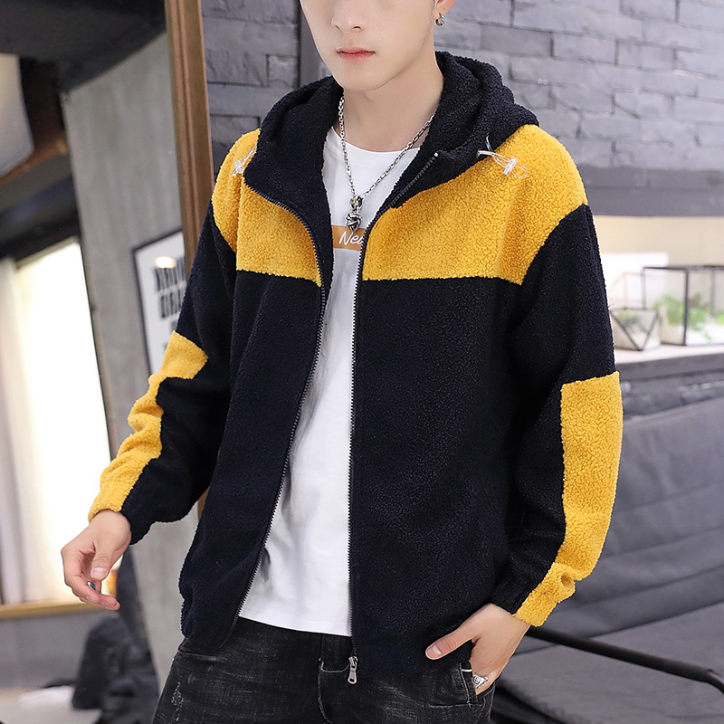 Casual stitching Korean version fleece jackets