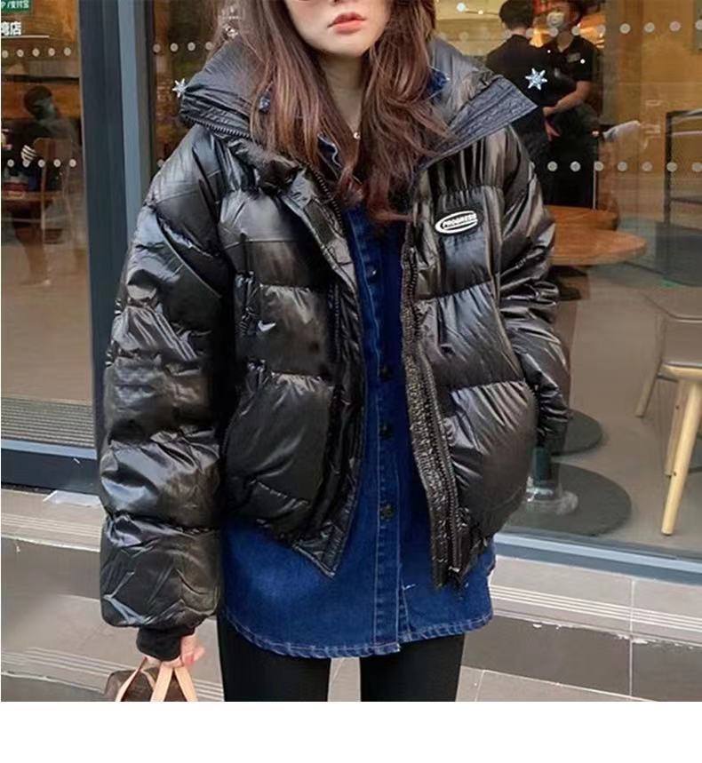 Hooded short drawstring puffer jacket