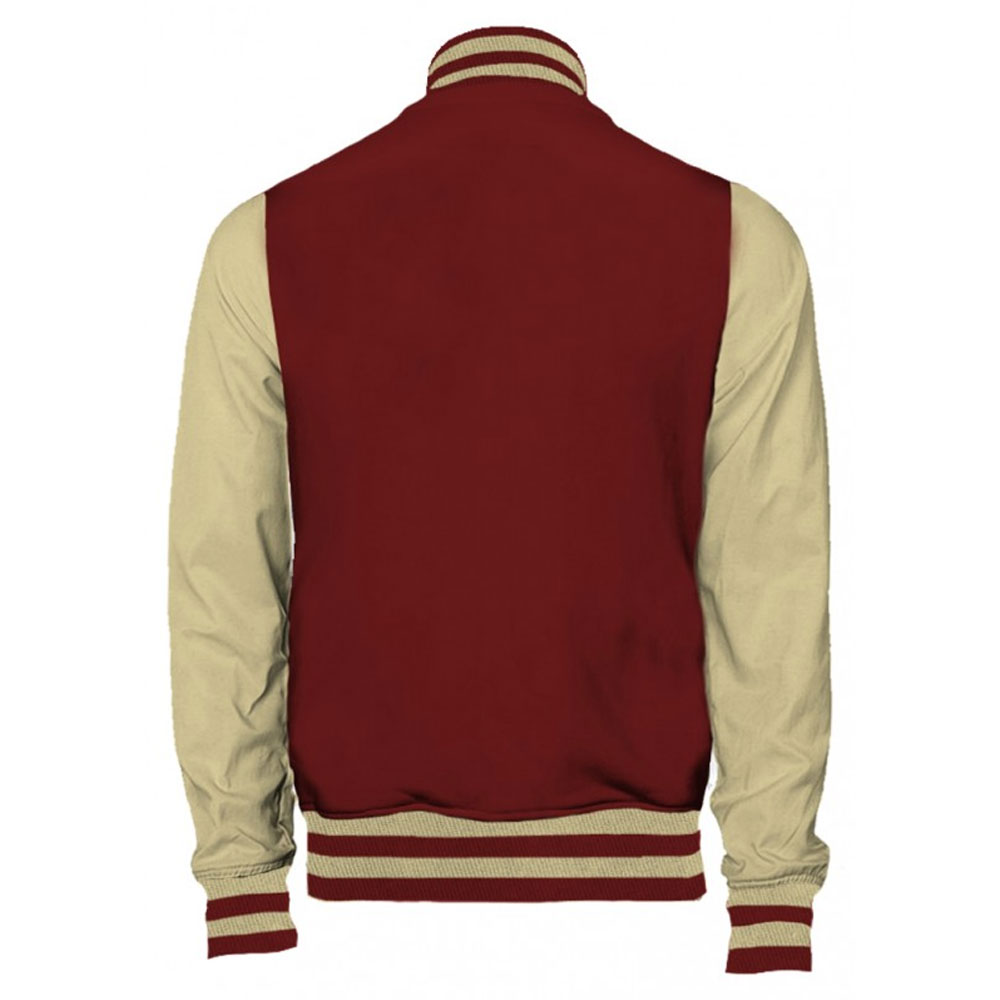 Long sleeve men leather varsity jackets