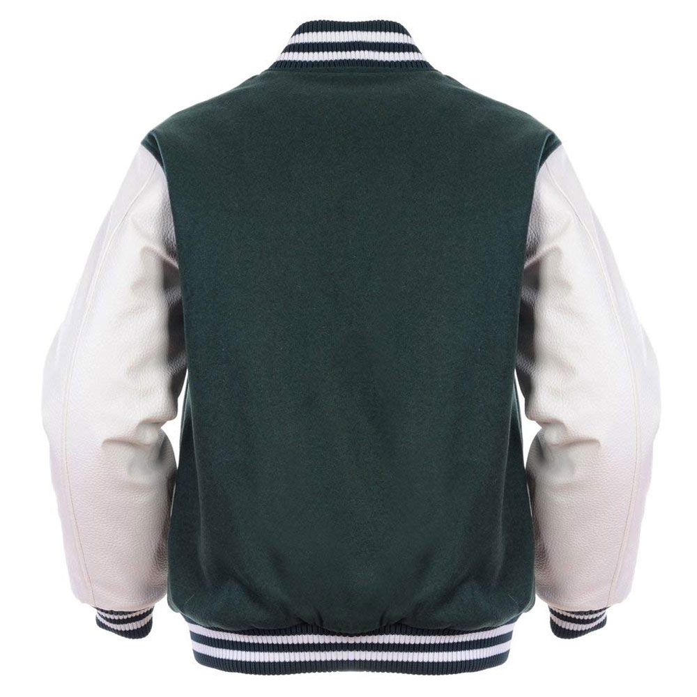 Long sleeve men leather varsity jackets