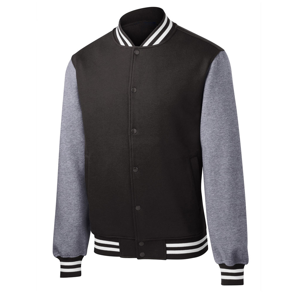 Long sleeve men leather varsity jackets