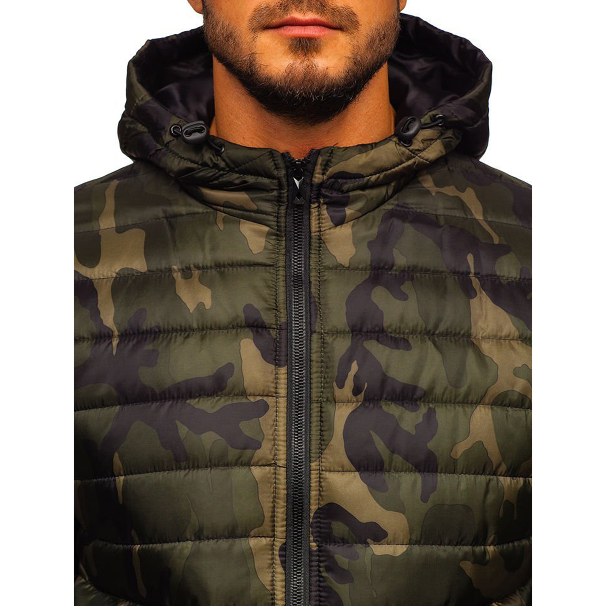 Men’s camo puffer hooded winter jacket