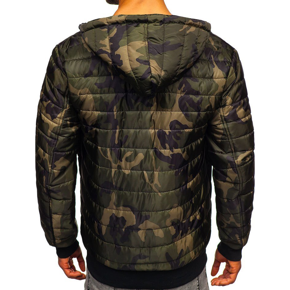 Men’s camo puffer hooded winter jacket