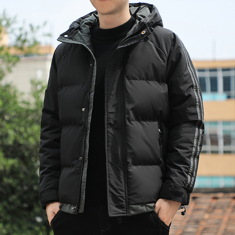 Men's trend thick hooded down jacket