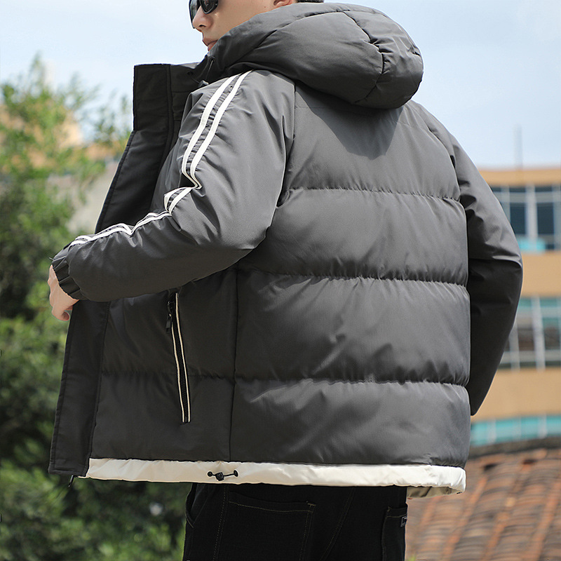Men's trend thick hooded down jacket
