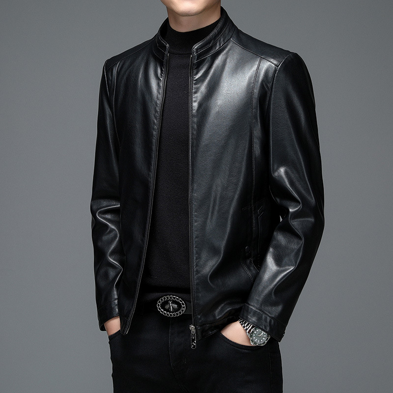 New casual thin leather jacket