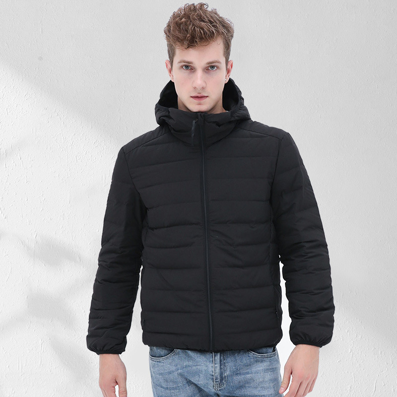 New lightweight men's hooded down jacket